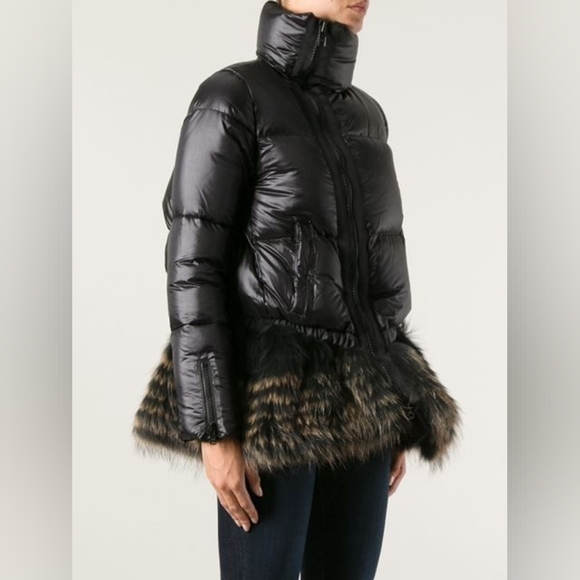 Sacai | Jackets & Coats | Sacai Down Puffer Coat With Real Fur | Poshmark